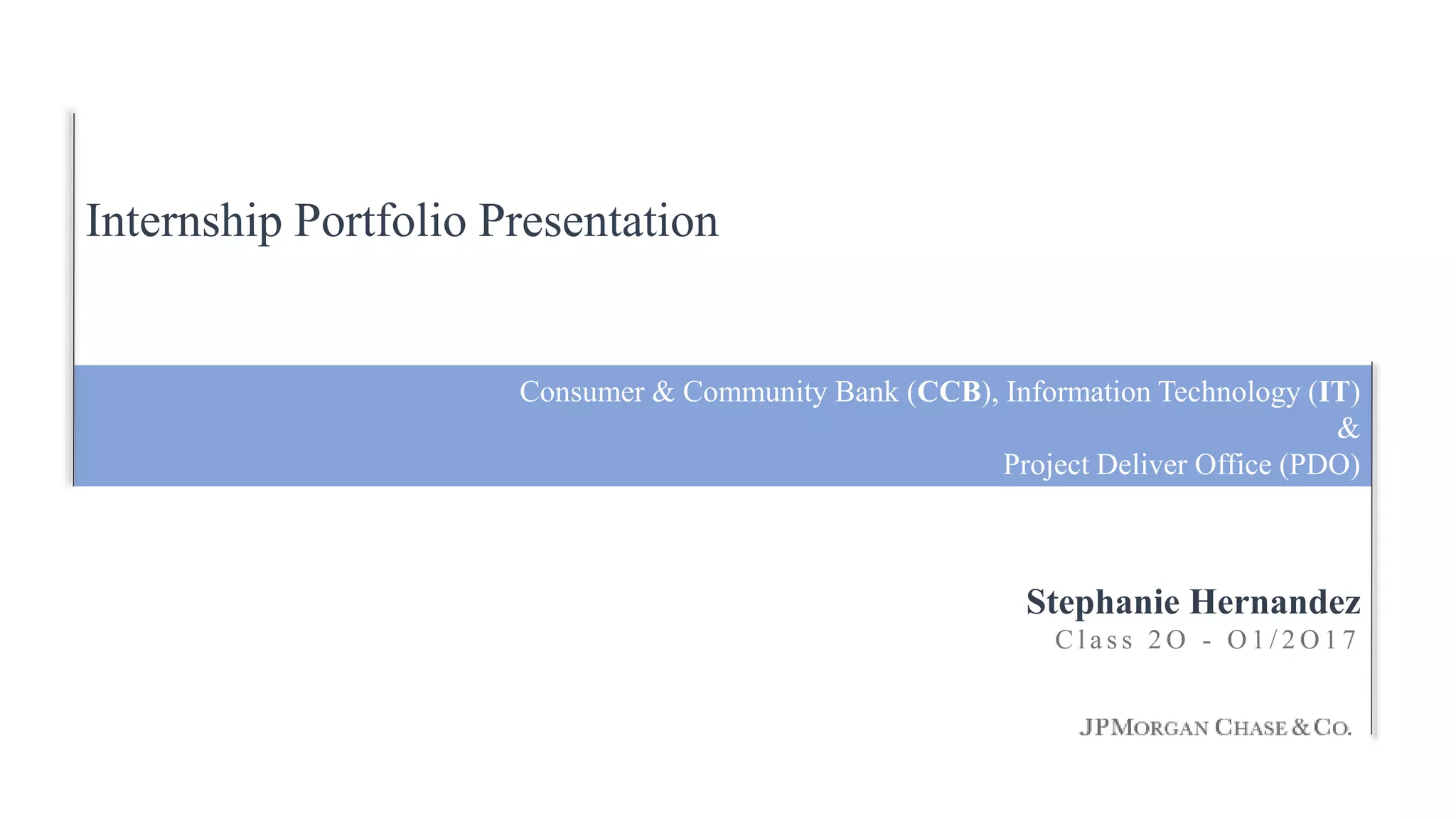 Presentation JPMC | PPT