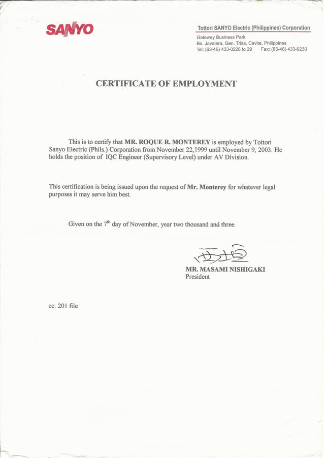 employment certificate | PDF | Careers