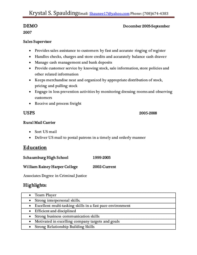 Krystal Resume16 | PDF