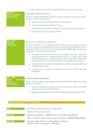 Amine BENBOUZID CV | DOC | Business | Business and Finance