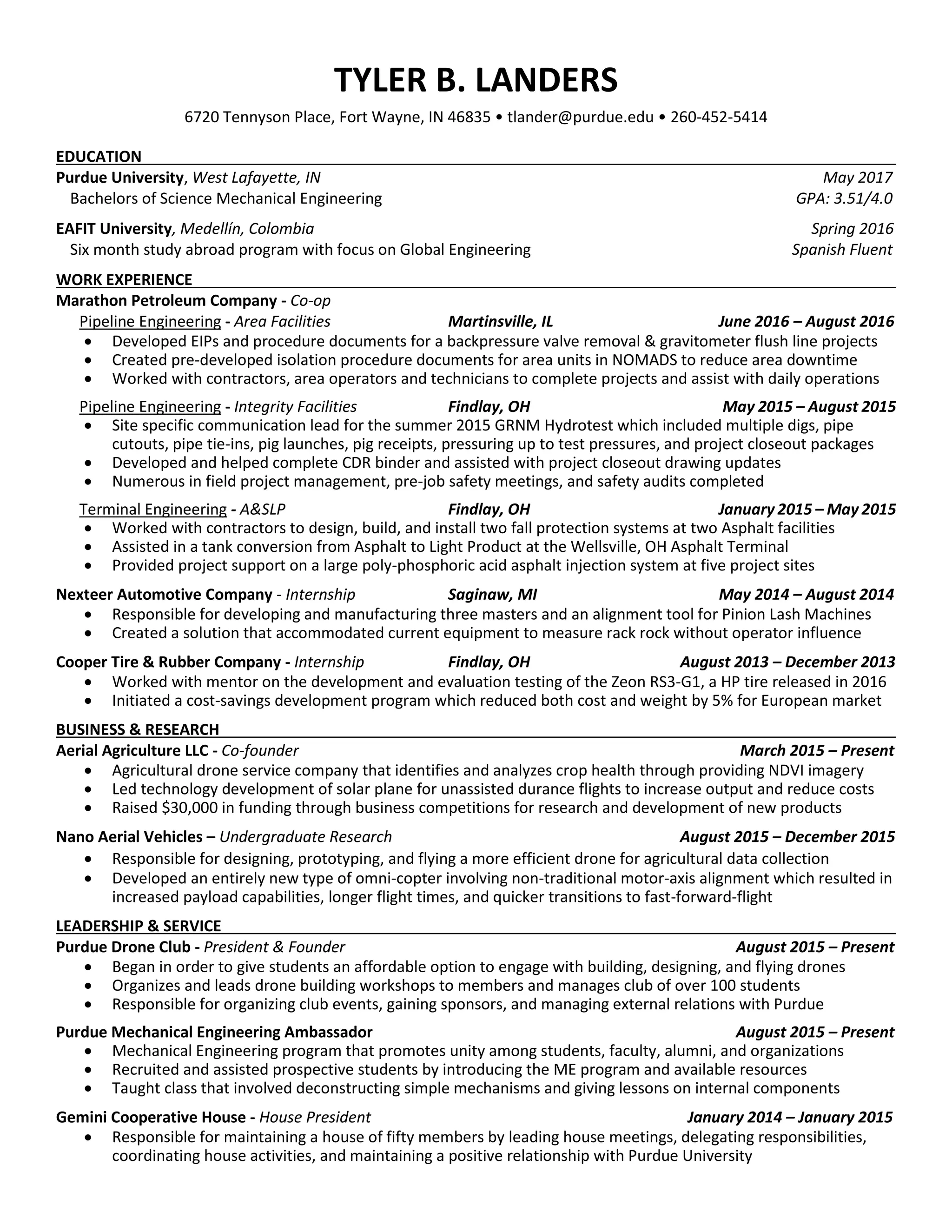 Resume - Tyler Landers | PDF
