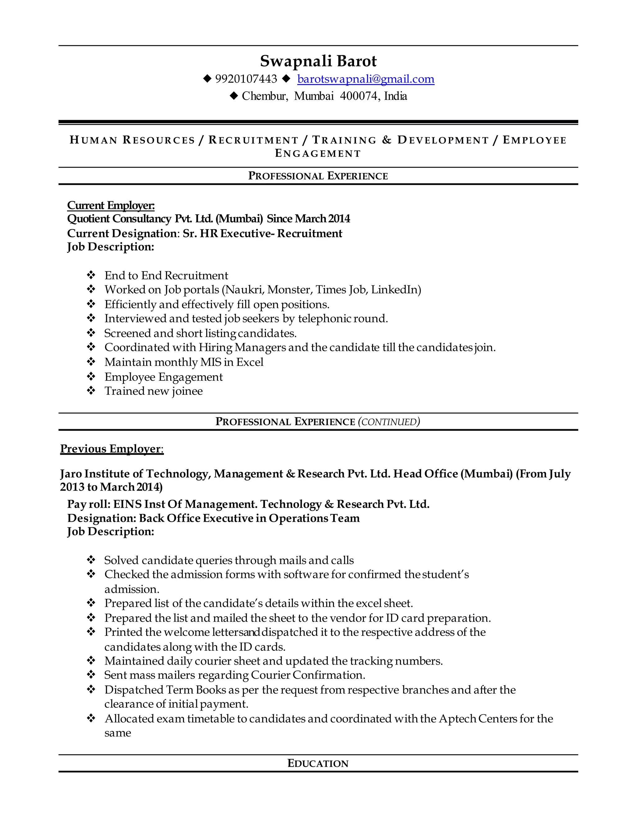 Barot_Swapnali | DOCX | Business | Business and Finance