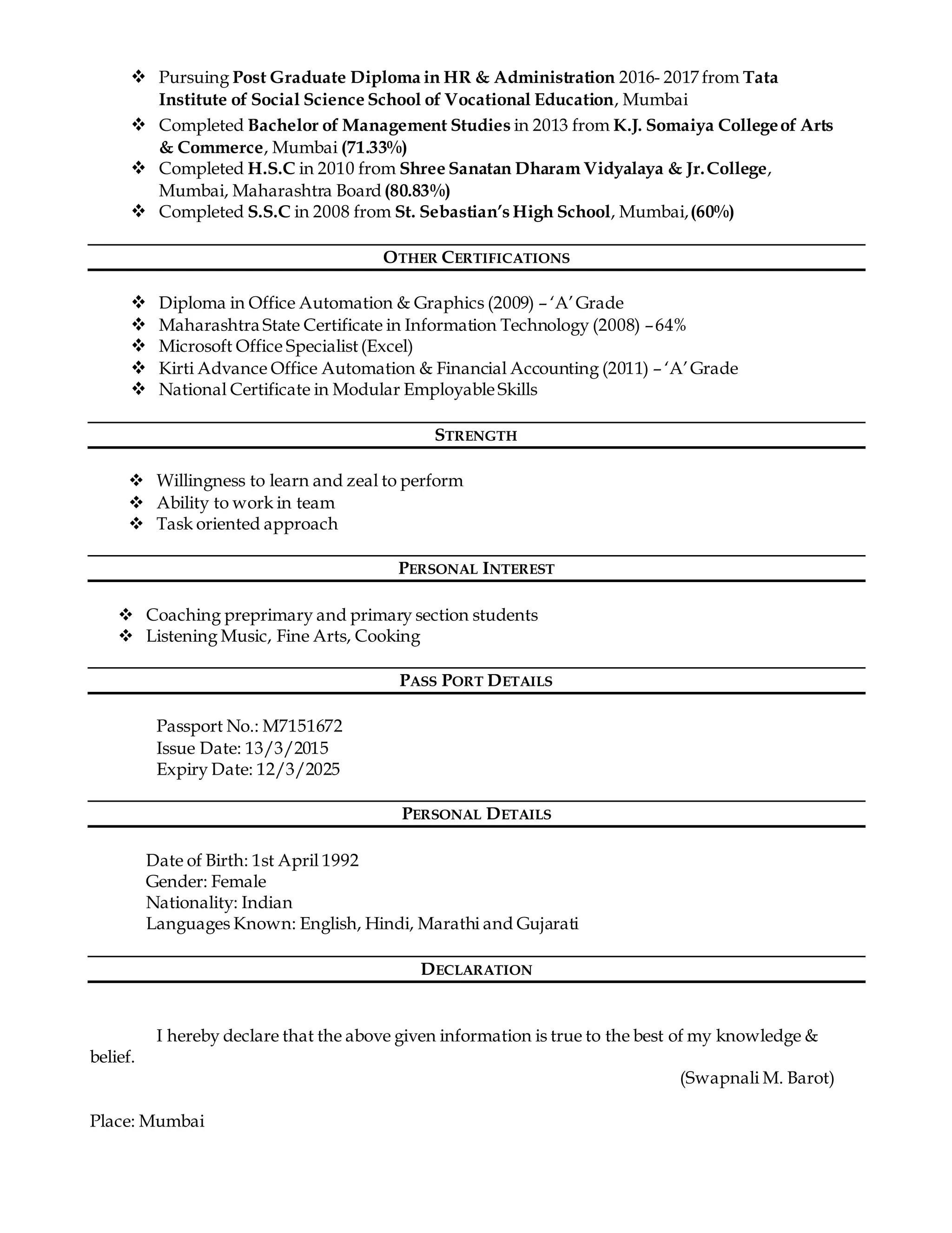 Barot_Swapnali | DOCX | Business | Business and Finance