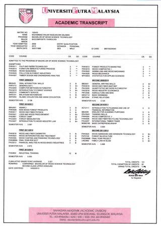 Transkrip Akademik Ijazah Sarjana Muda | PDF
