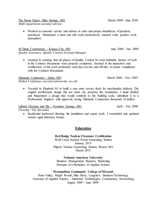 Travis Resume Industrial | PDF