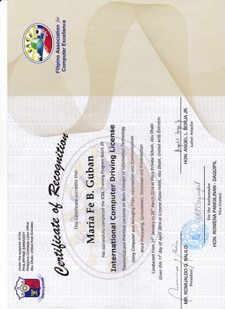 ICDL CORE CERTIFICATE | PDF