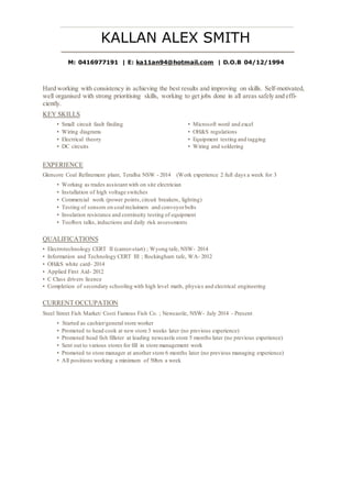 ELECTRICAL RESUME' | DOCX | Careers