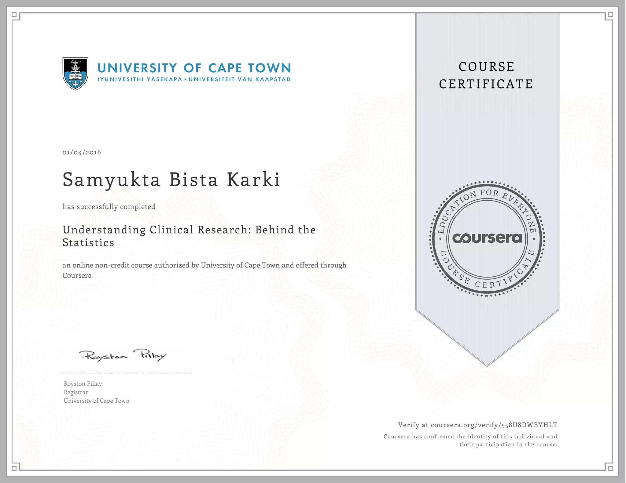 'Coursera certificate | PDF | Education