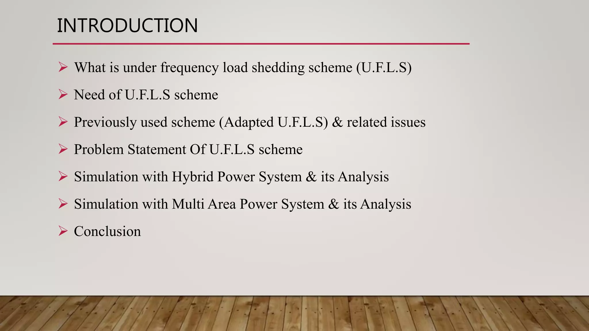 An Under frequency Load Shedding Scheme for | PPT