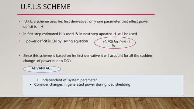 An Under frequency Load Shedding Scheme for | PPT