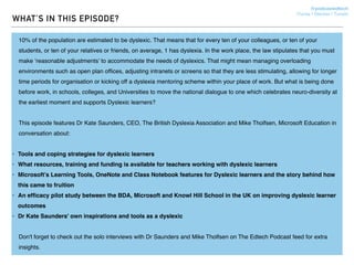 #47 Dyslexia & Technology with Dr Kate Saunders of The British Dyslexia ...