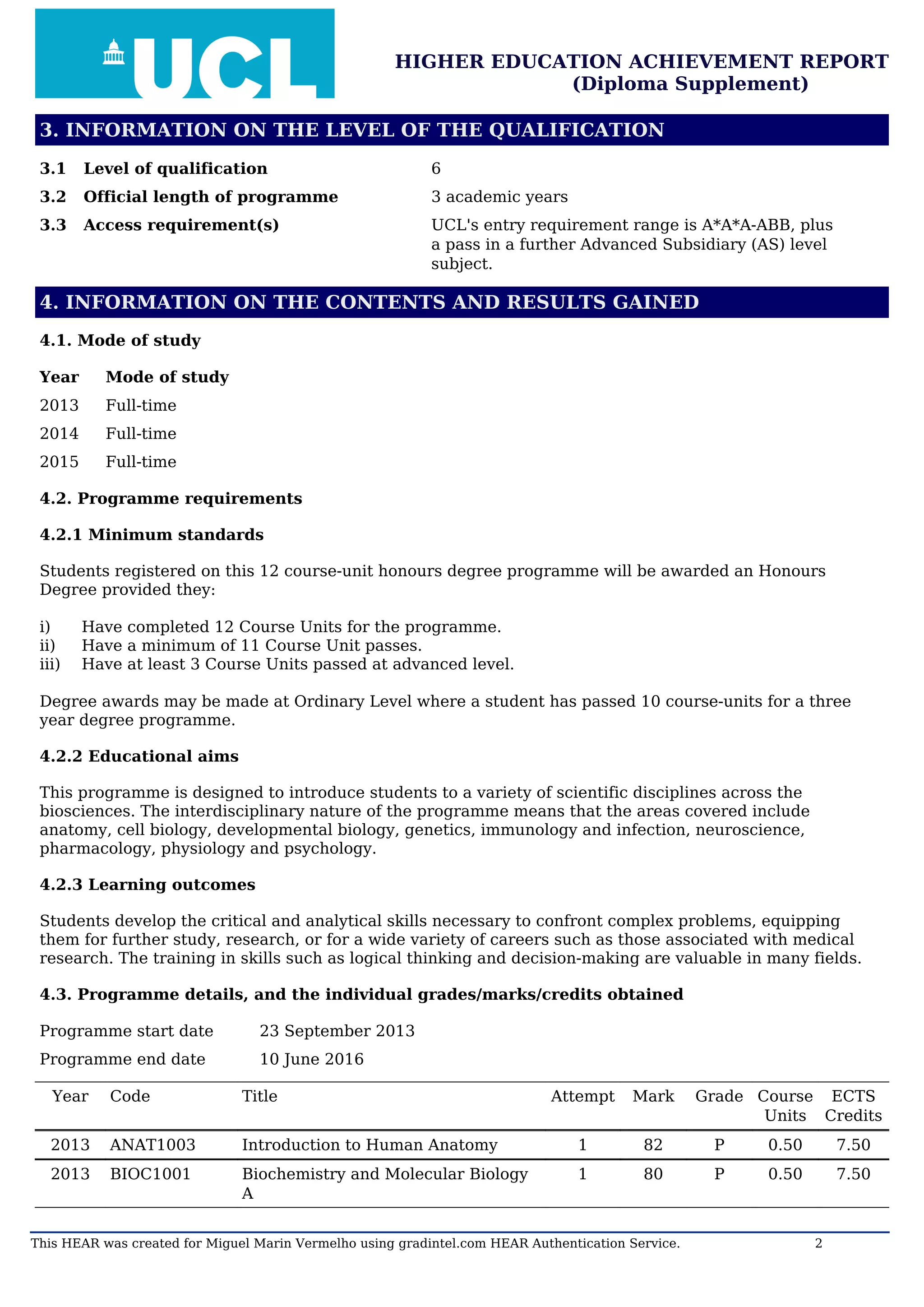 UCL HEAR (Transcript) | PDF | Undergraduate Education | College Education