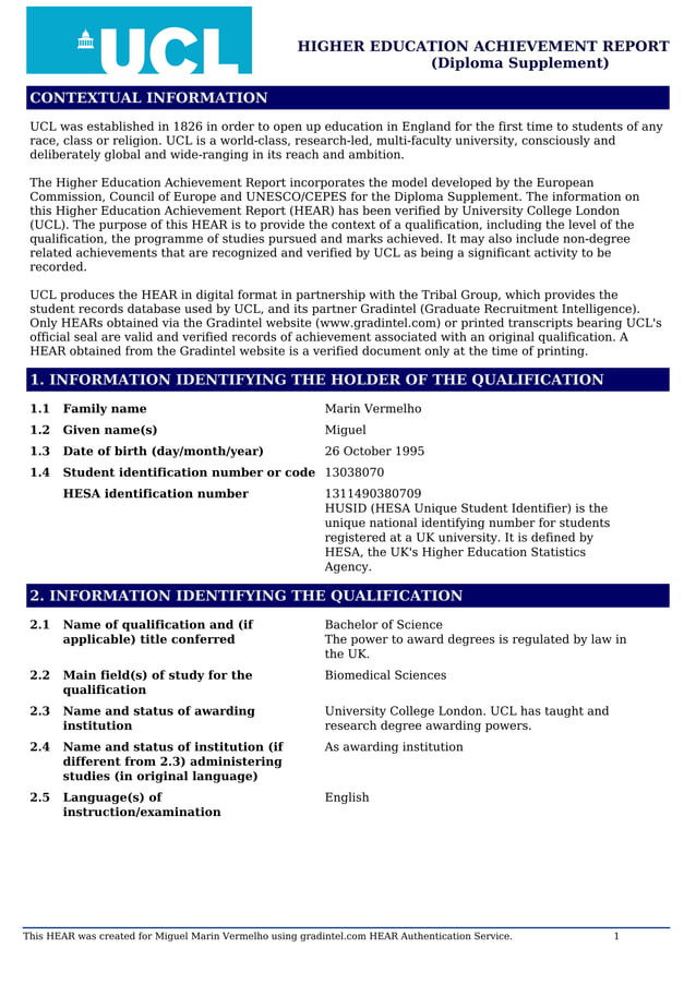 UCL HEAR (Transcript) | PDF | Undergraduate Education | College Education