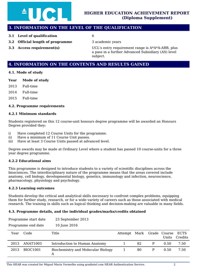 UCL HEAR (Transcript) | PDF | Undergraduate Education | College Education