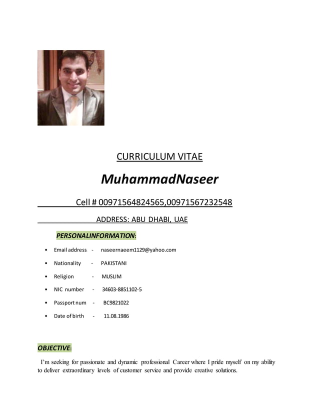 Muhammad Naseer Cv | DOCX