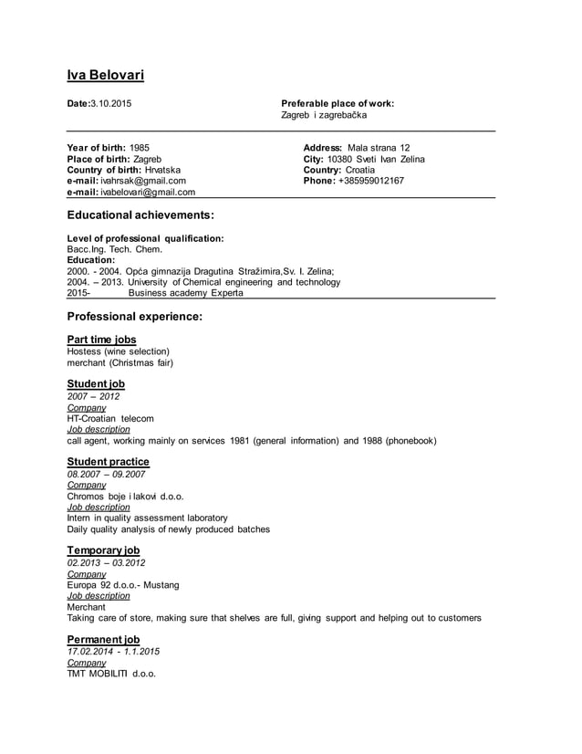 IvaBelovariCV | DOCX