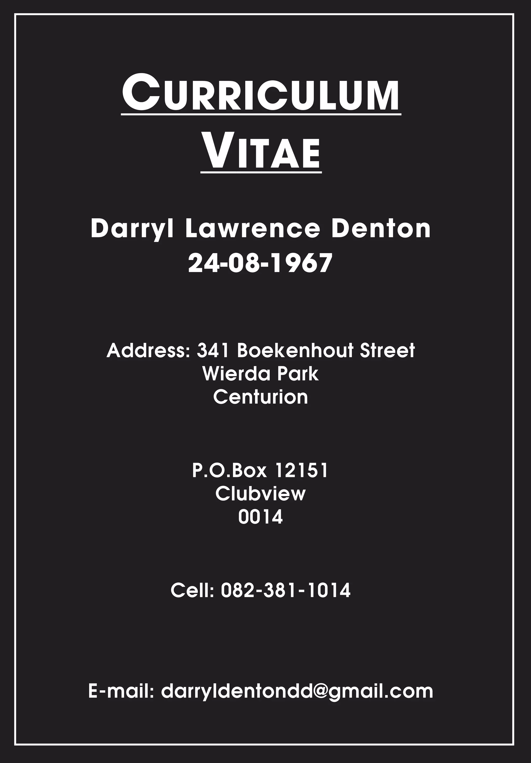 DARRYL DENTON CV | PDF