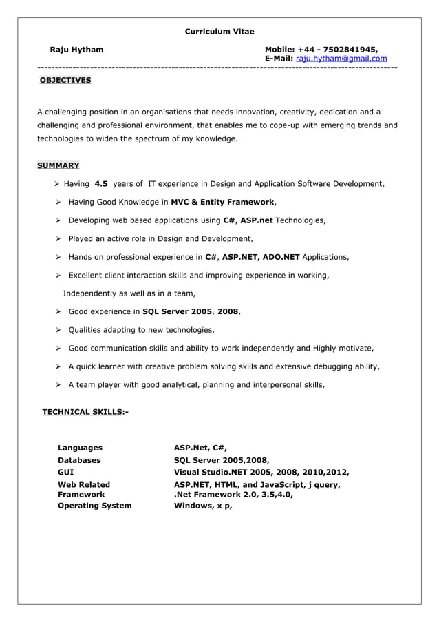 Raju_Resume | PDF