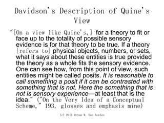 Quine-Davidson-Rorty Summary | PPT