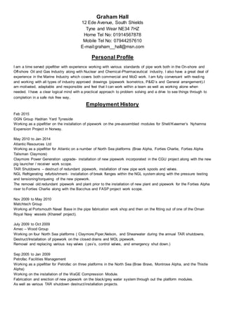 Graham Hall cv 2015 | DOCX