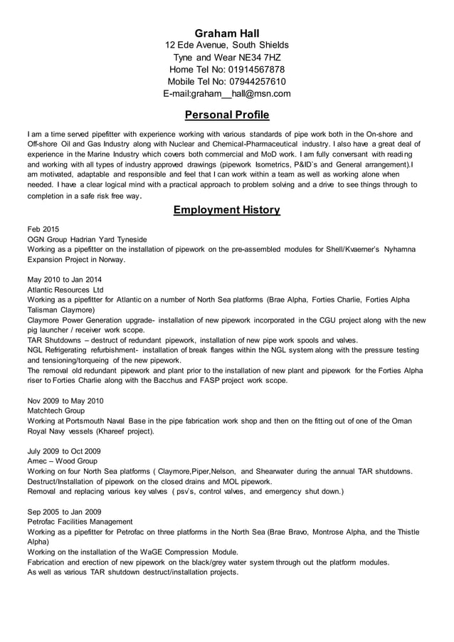 Graham Hall cv 2015 | PDF