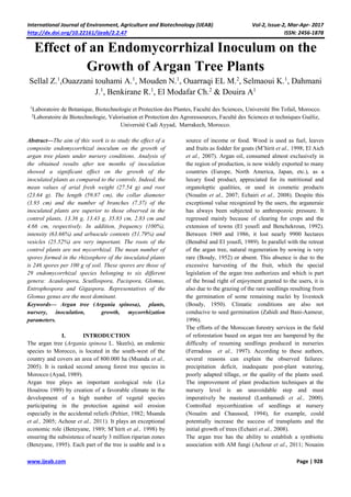 effect of an endomycorrhizal inoculum on the growth of argan tree plants | PDF | Agriculture ...
