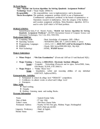 Santosh Sahu_MTech_CSE | PDF