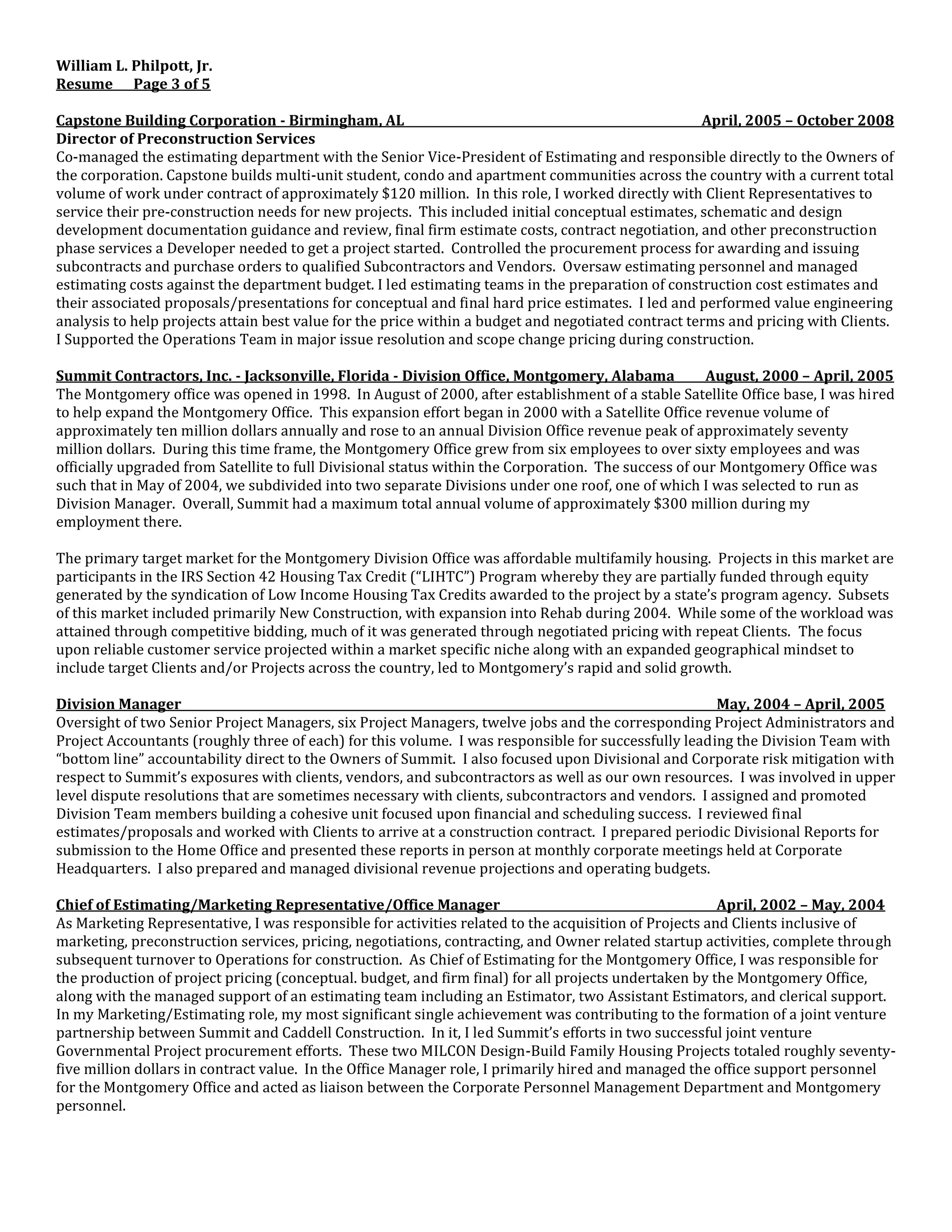 William Philpott Resume Feb 2016 | PDF