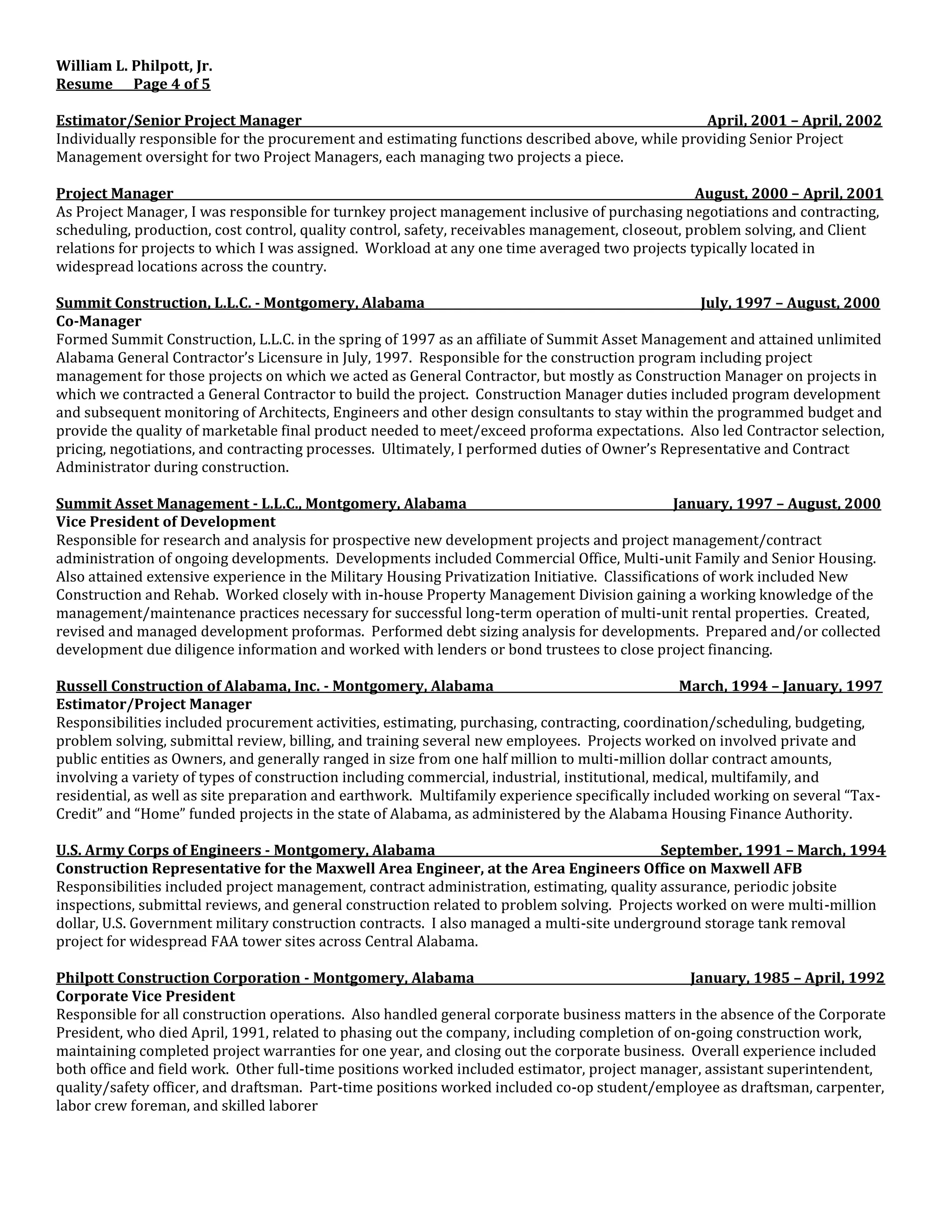 William Philpott Resume Feb 2016 | PDF