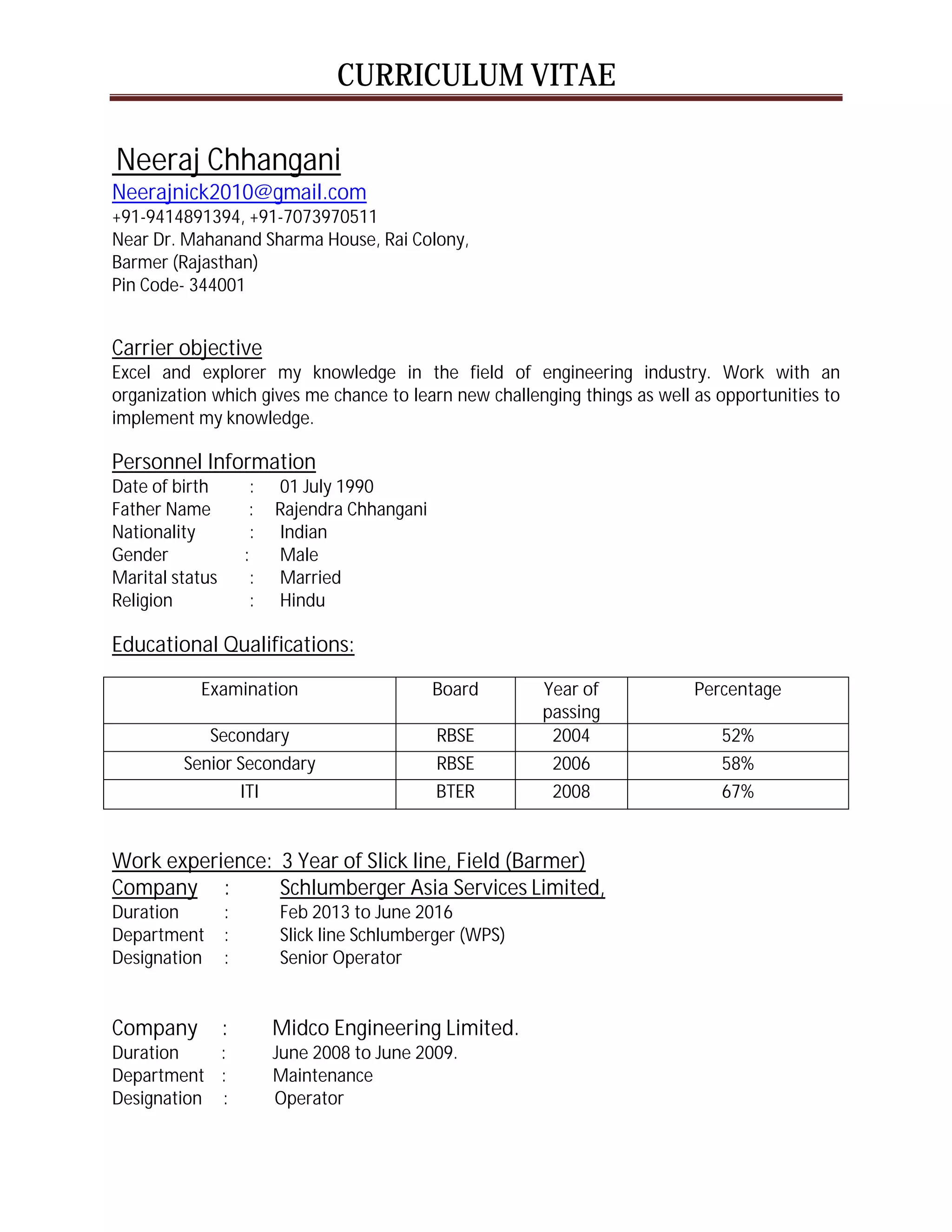Neeraj Resume | PDF