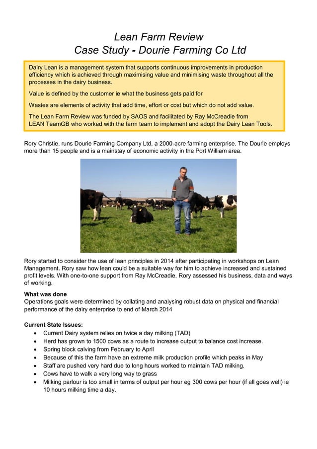 Dairy Lean Case Study Rory Christie_1607 V3 | PDF
