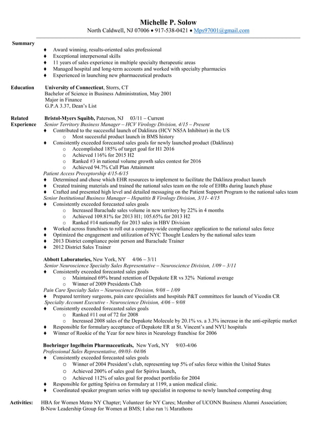 Michelle Solow Resume - Sept | PDF