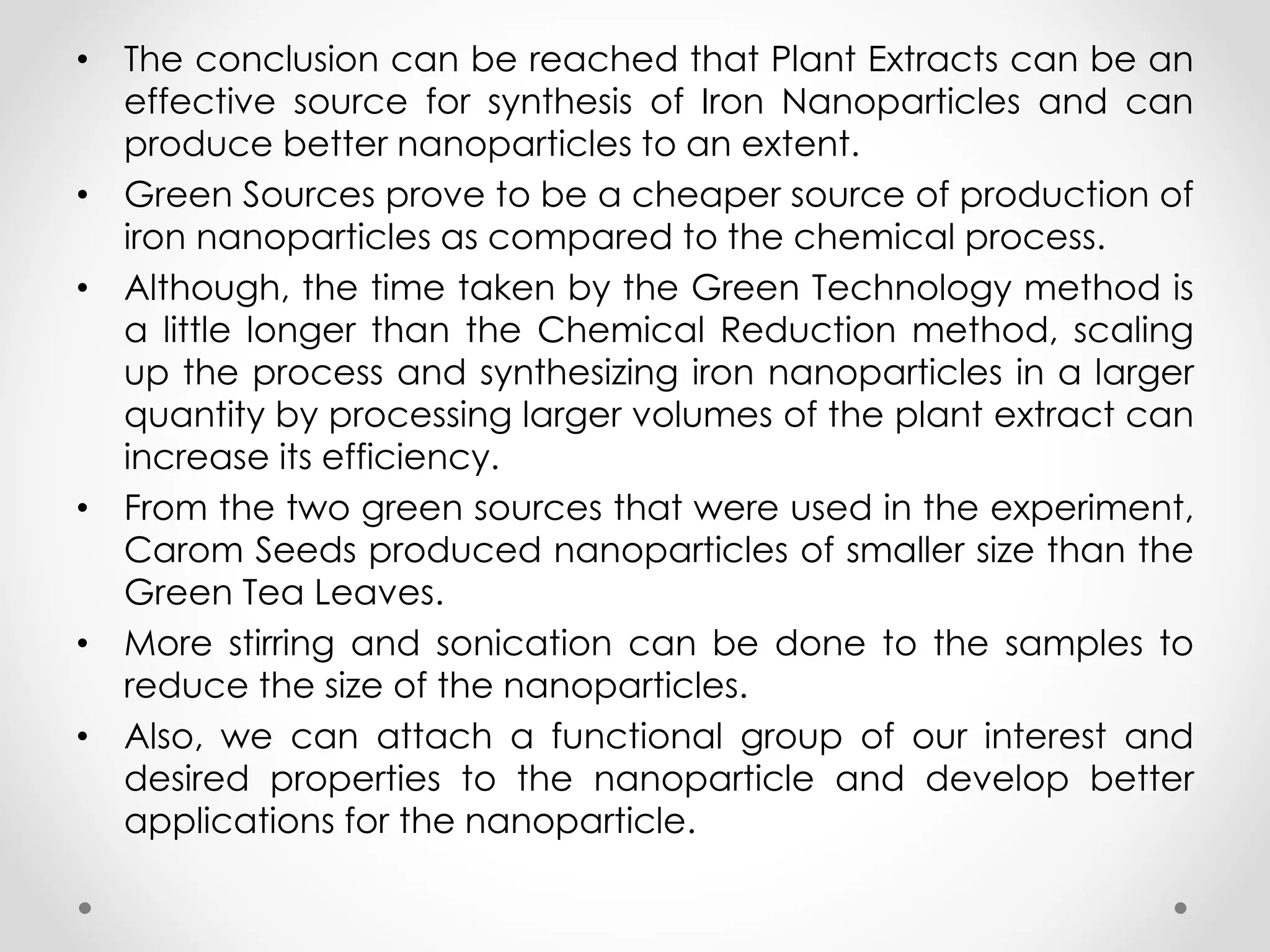 Final Presentation on Iron Nanoparticles_Prajwal (1) | PPTX