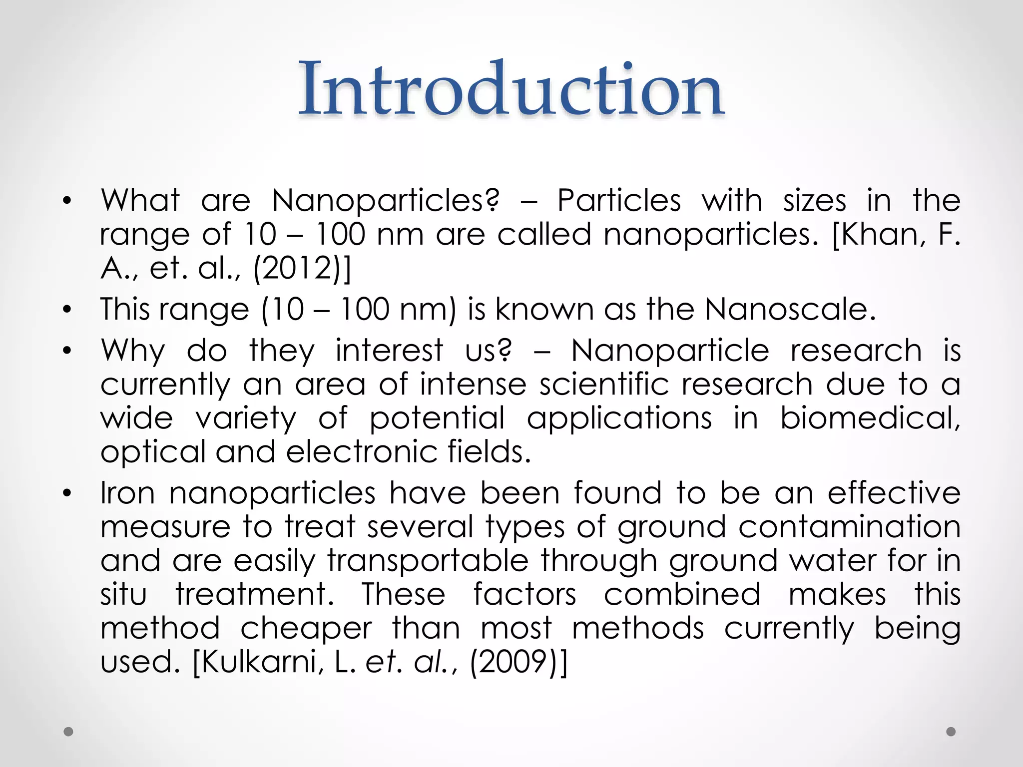 Final Presentation on Iron Nanoparticles_Prajwal (1) | PPTX