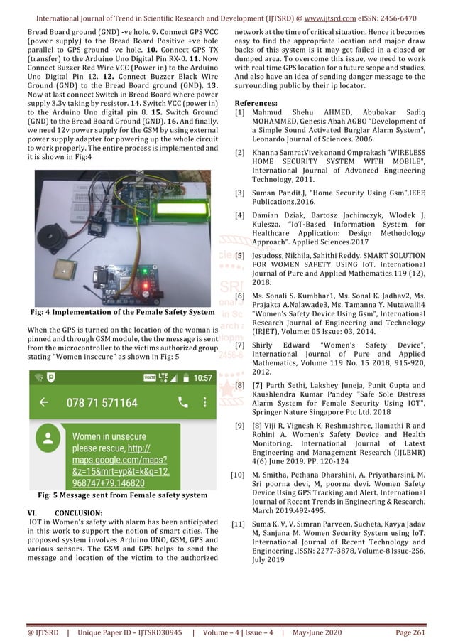 Implementation of Women Safety System using Internet of Things | PDF ...