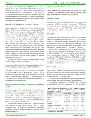 Utility of the BACTEC MGIT 960 TB system for recovery of mycobacteria | PDF