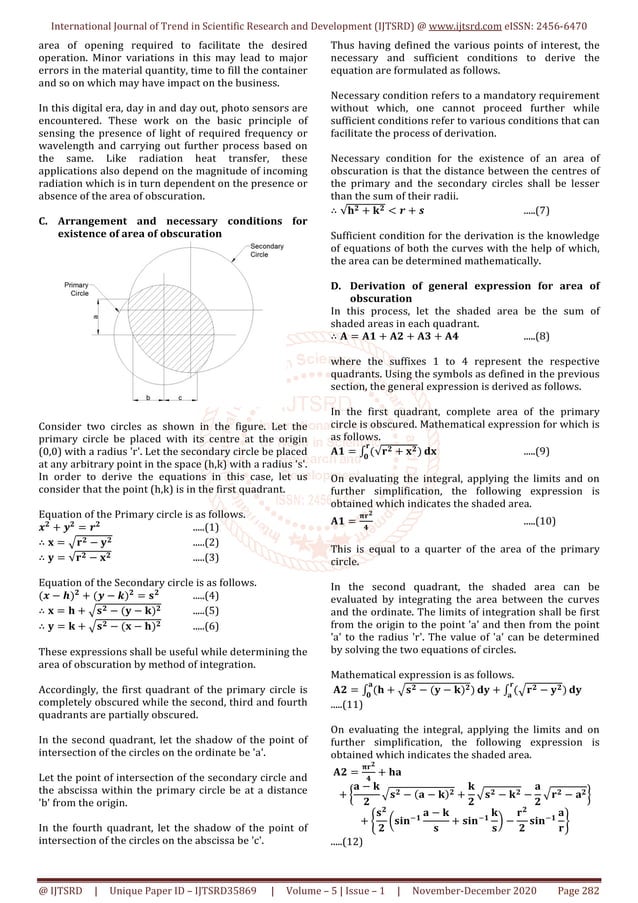 Significance of Area of Obscuration and Derivation of General ...