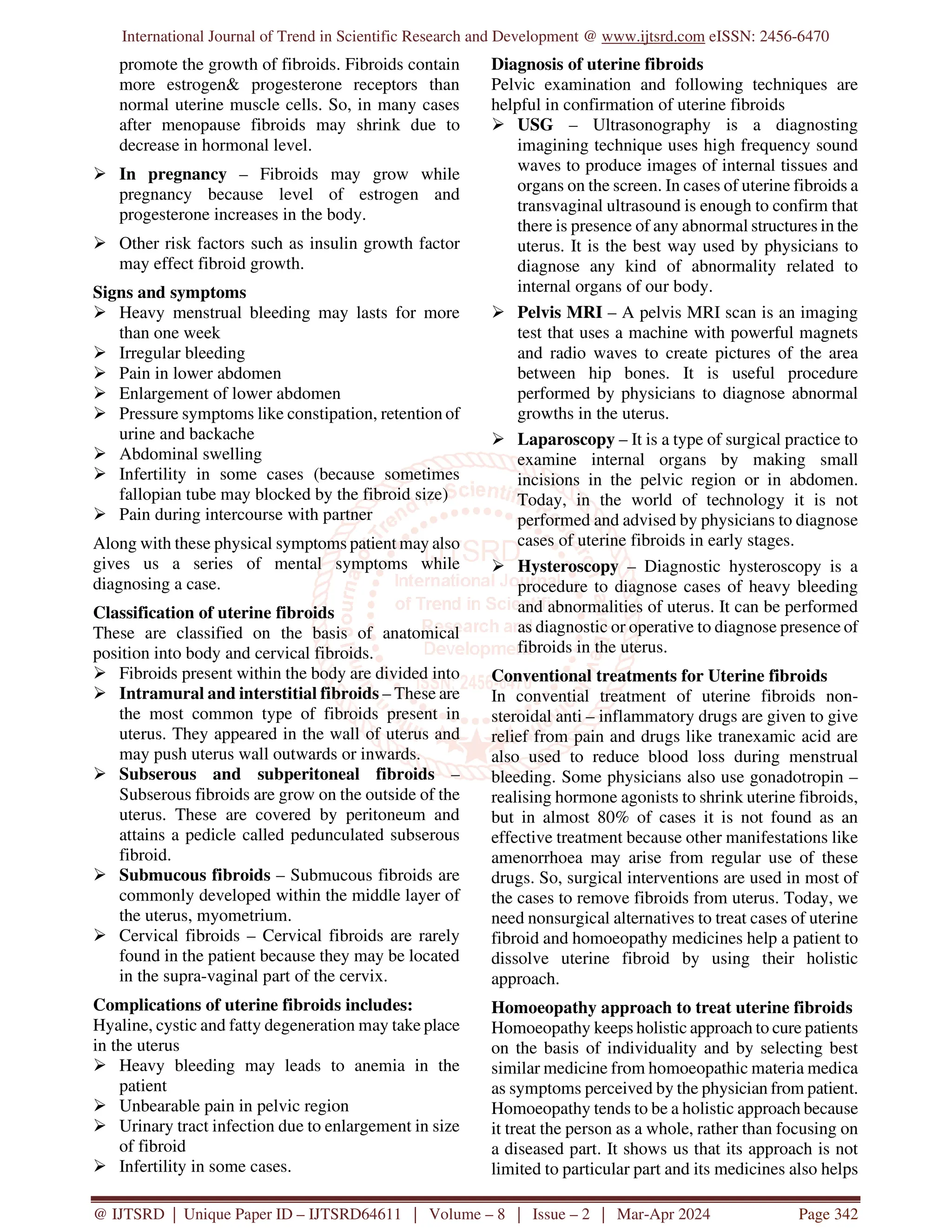 Uterine Fibroids Homoeopathic Perspectives | PDF