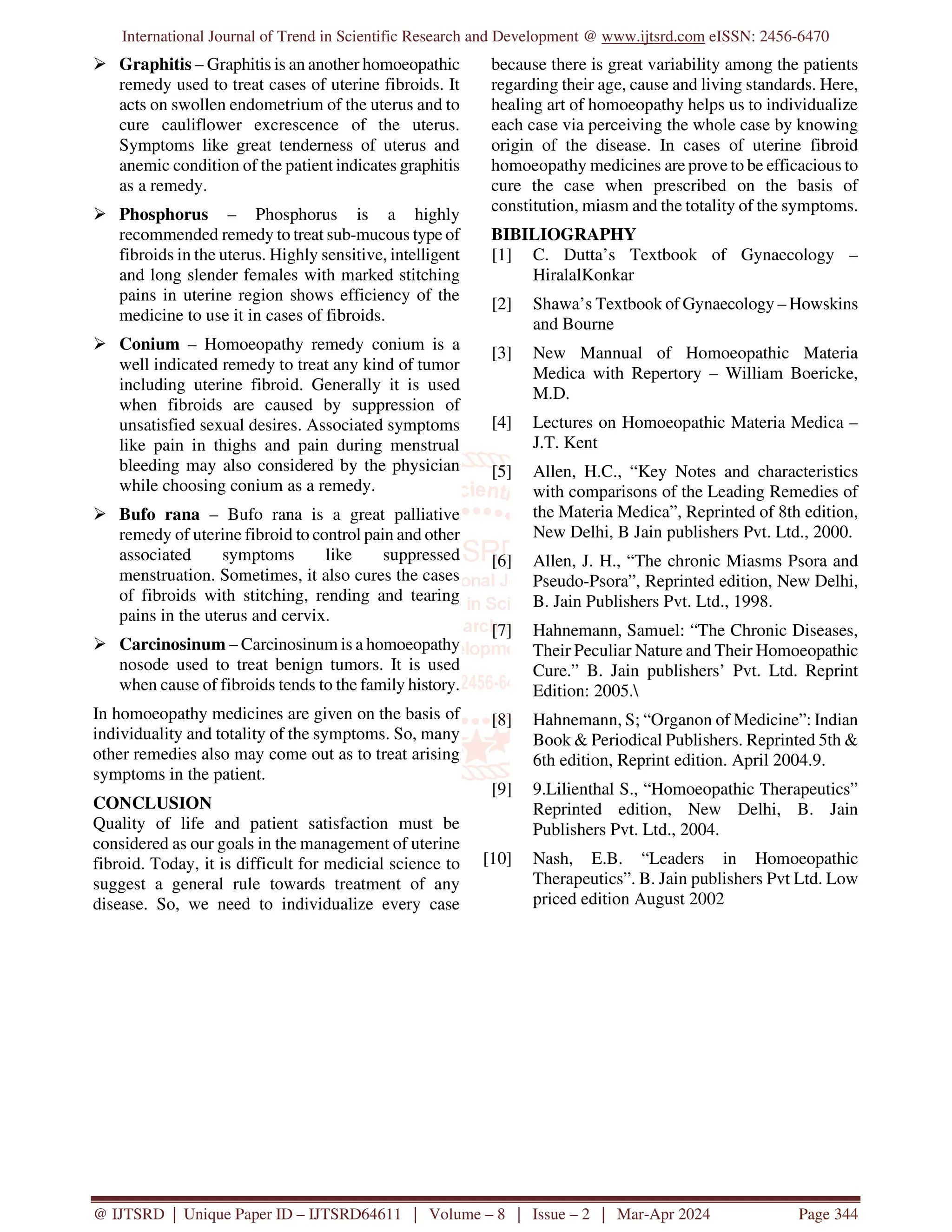 Uterine Fibroids Homoeopathic Perspectives | PDF