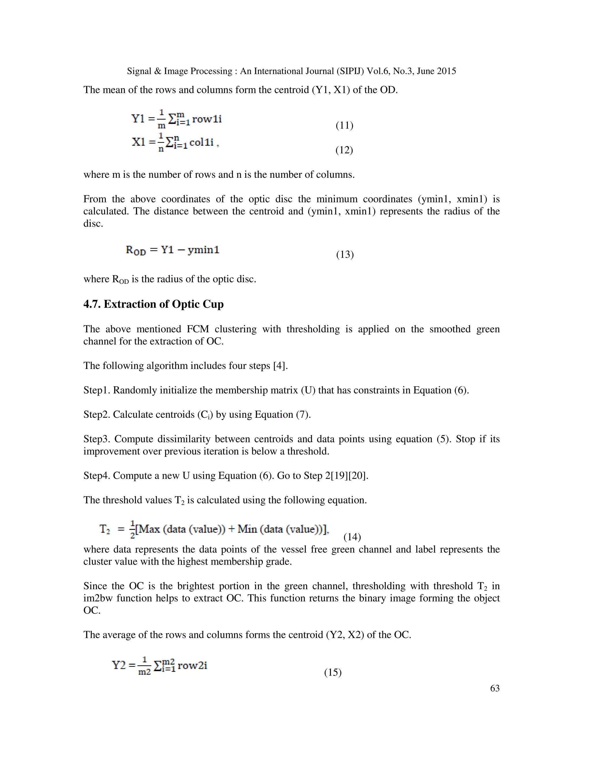 FUZZY CLUSTERING BASED GLAUCOMA DETECTION USING THE CDR | PDF FUZZY CLUSTERING BASED GLAUCOMA DETECTION USING THE CDR | PDF
