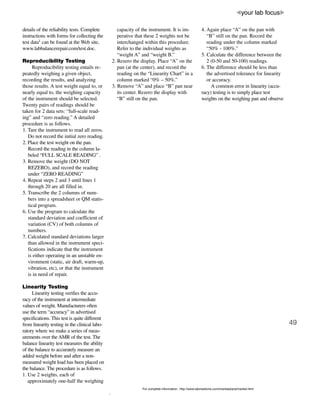 Laboratory Balance: How They Work, Checking Their Accuracy | PDF