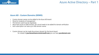 48. Azure Active Directory - Part 1 | PPTX | Cloud Computing | Internet