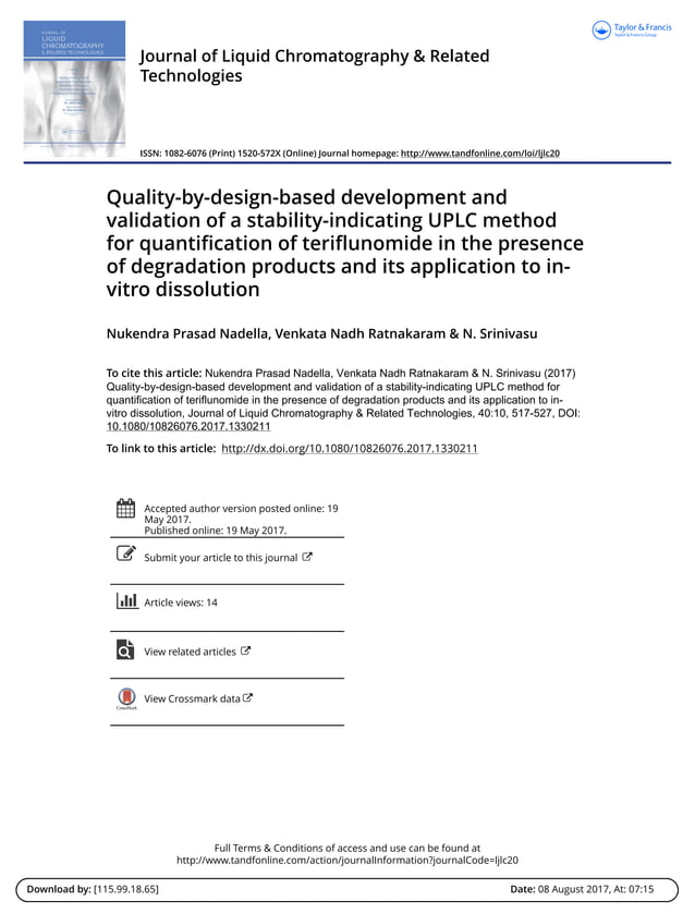Quality-by-design-based development and validation of a stability-indicating UPLC method for ...