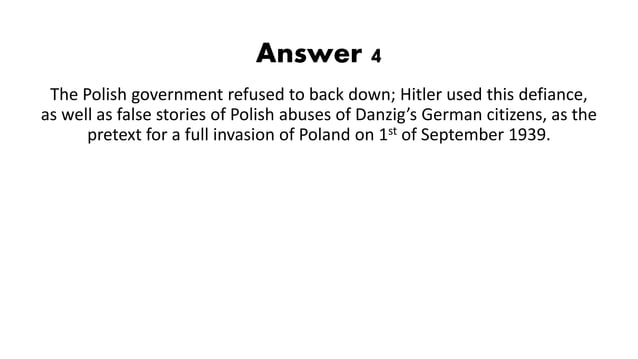 REVISION IGCSE CAMBRIDGE HISTORY: POLISH CORRIDOR | PPT