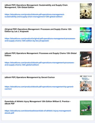 (eBook PDF) Operations Management 12th Edition by William Stevenson | PDF