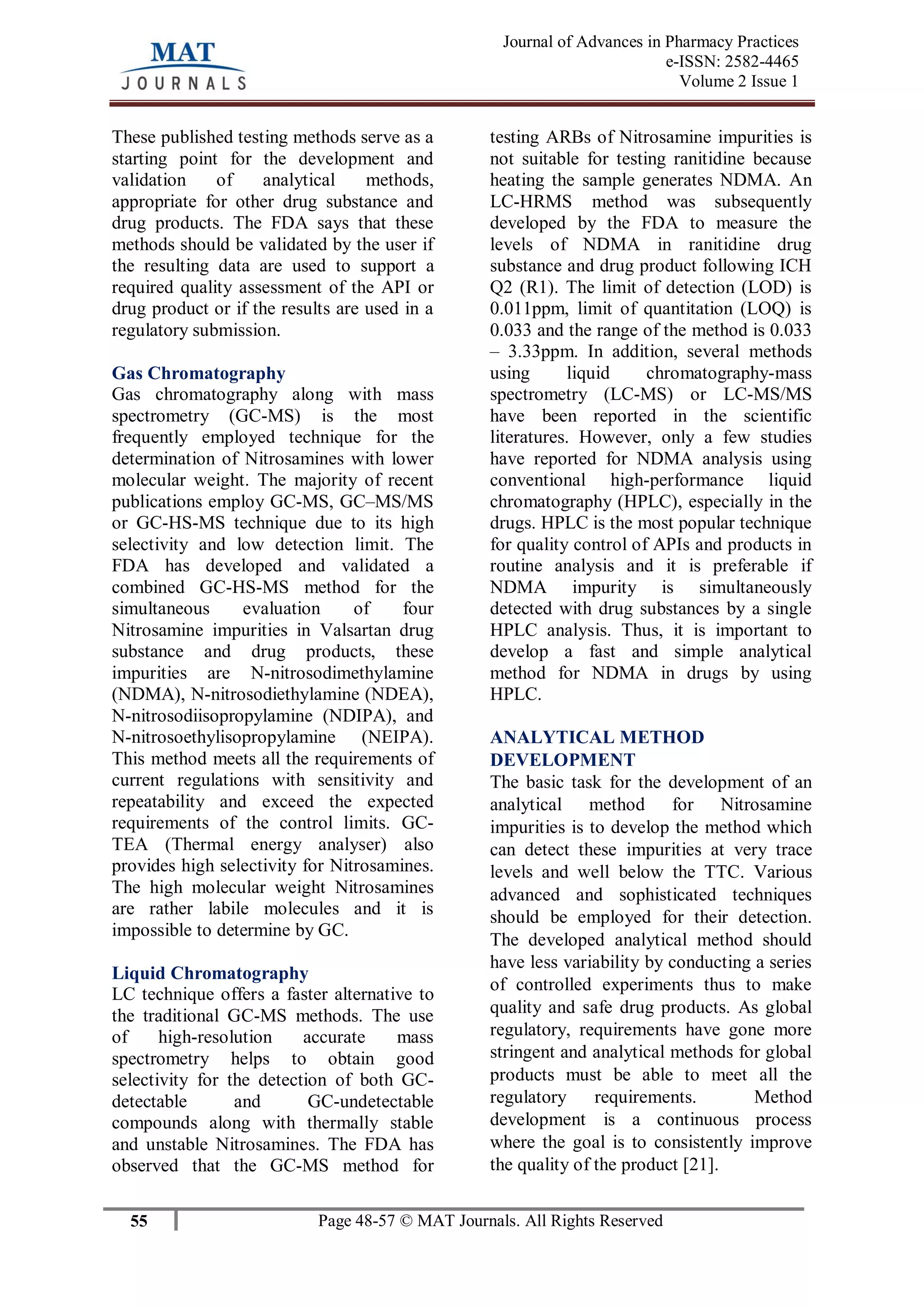 Nitrosamine impurities in drug substances and drug products-format | PDF