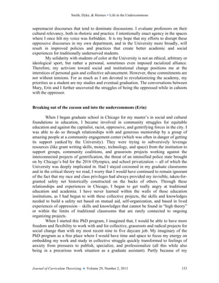Life in the Undercommons: Sustaining Justice-work Post Disillusionment ...