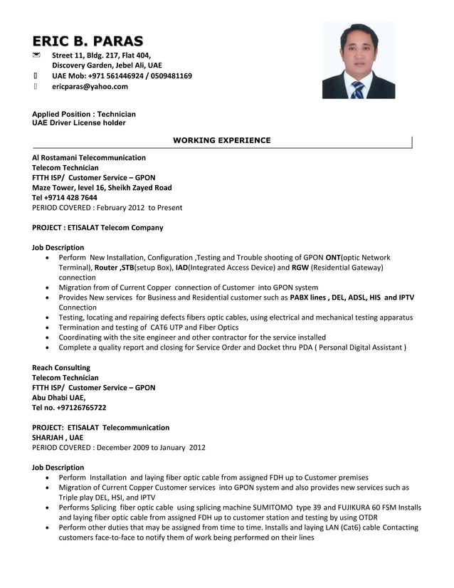 Eric Paras CV 2015e | PDF
