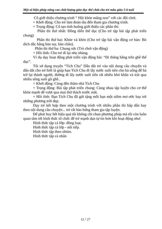 SKKN một số biện pháp nâng cao chất lượng giáo dục thể chất cho trẻ mẫu giáo 5 6 tuổi | PDF