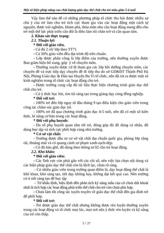 SKKN một số biện pháp nâng cao chất lượng giáo dục thể chất cho trẻ mẫu giáo 5 6 tuổi | PDF